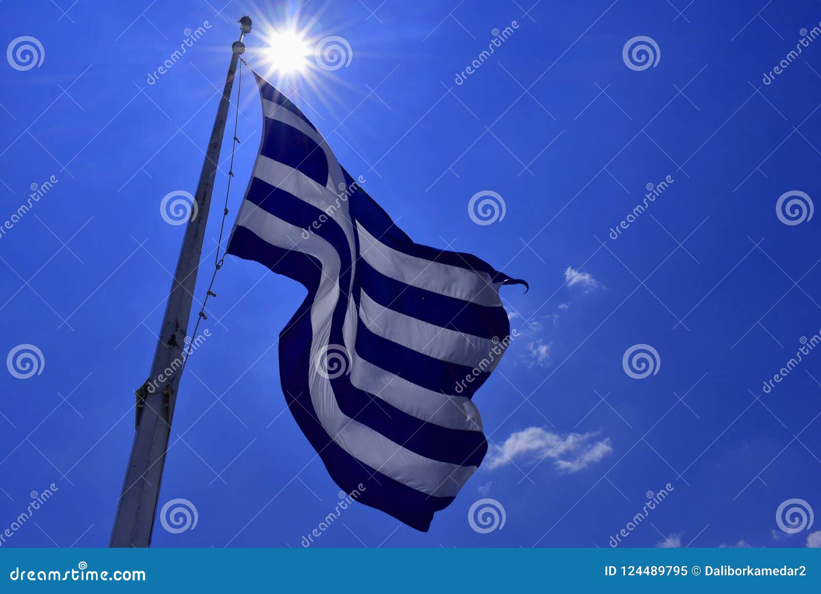 Greek Flag. White Blue Flag of Greek Stock Image - Image of flags ...