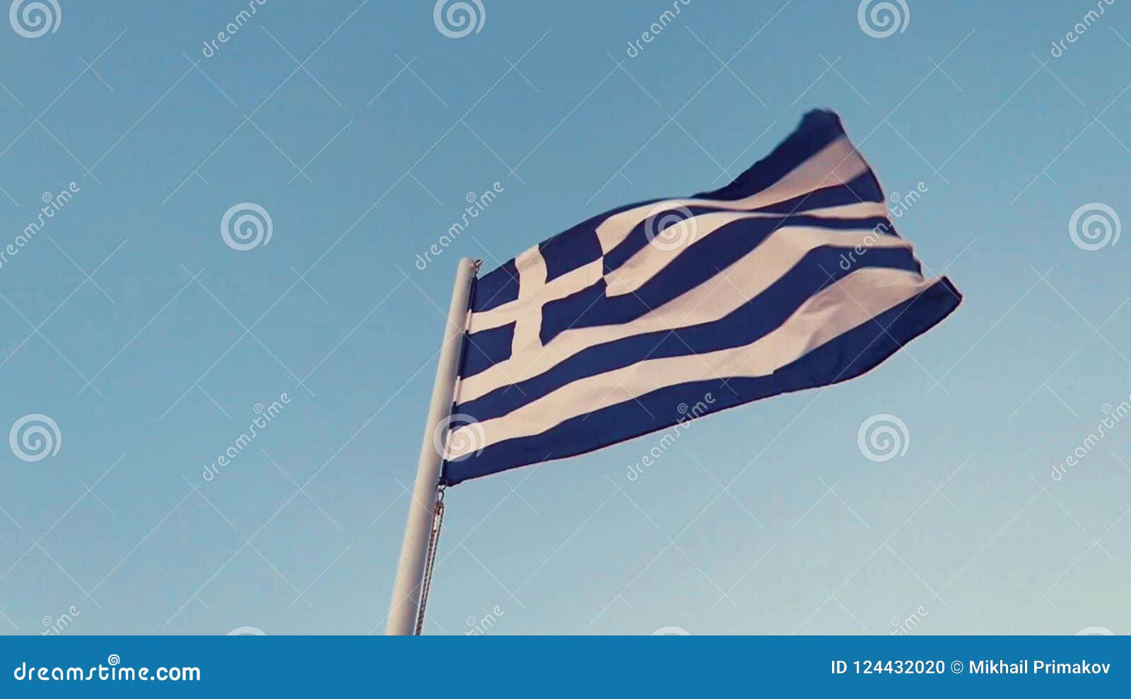 Greek flag in the wind stock footage. Video of travels - 124432020
