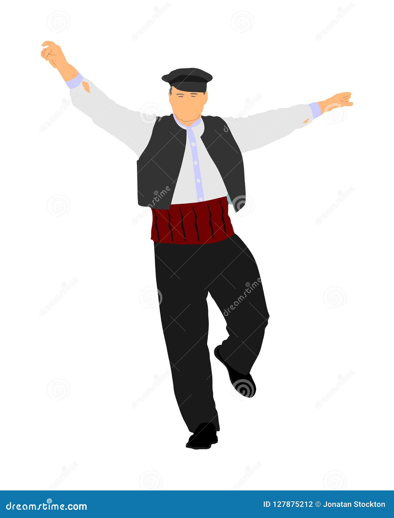 A Greek Folklore Evzone Dancer Vector Illustration. Royalty-Free ...