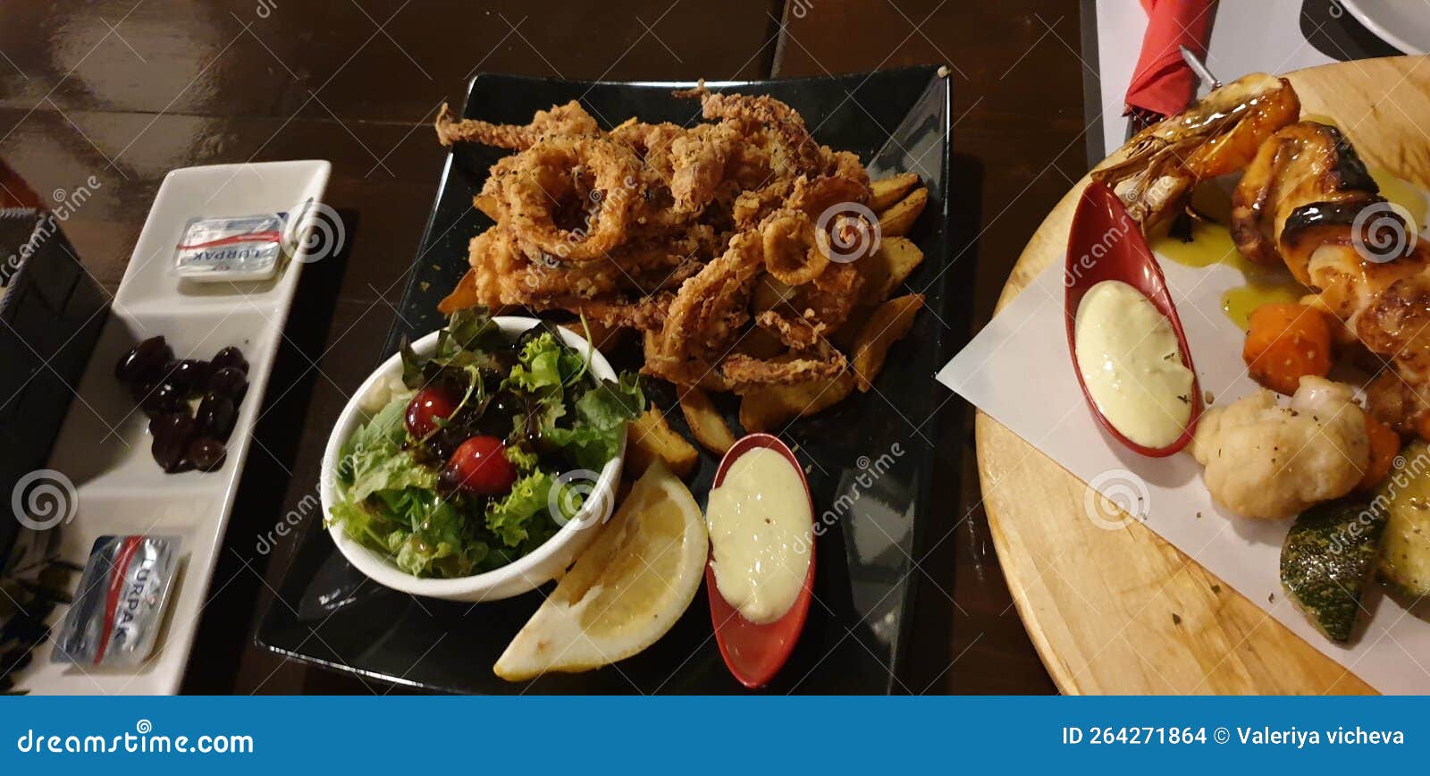 Greek food seafood stock photo. Image of food, restaurant - 264271864