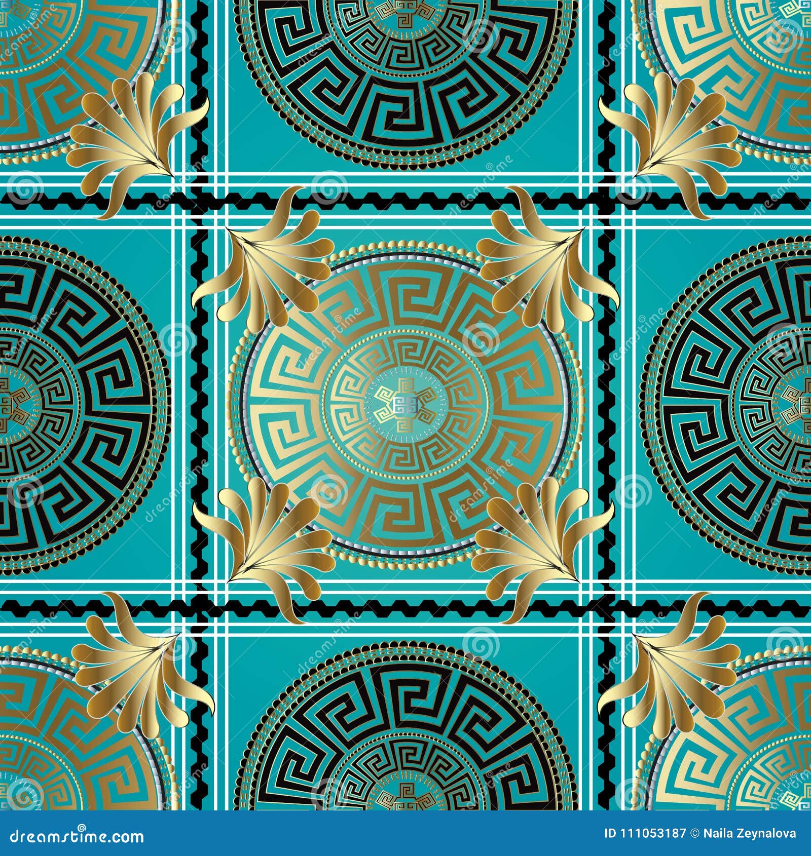 Greek Geometric Seamless Pattern. Vector Plaid Background. Grunge ...
