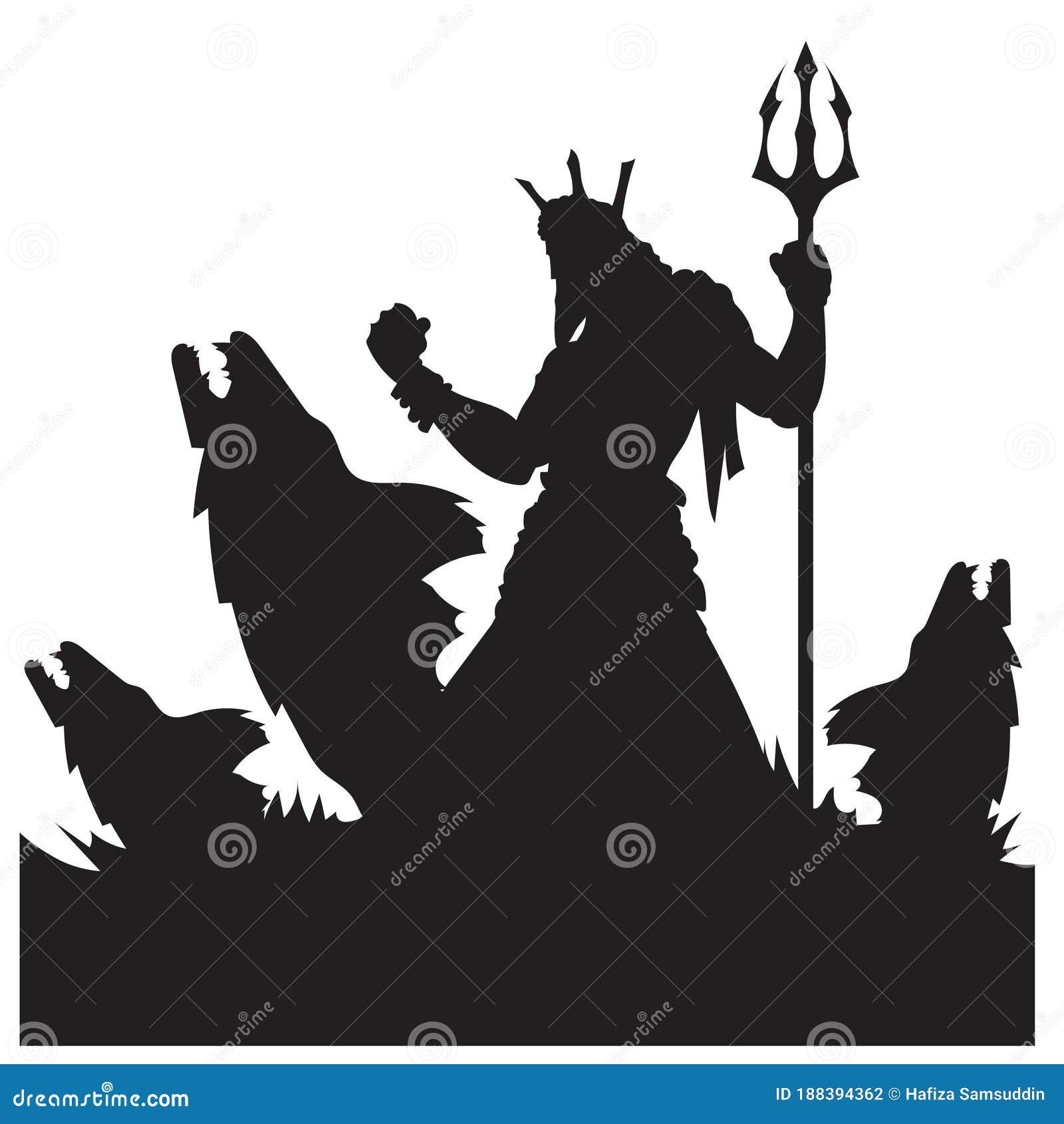Greek God Poseidon. Vector Illustration Decorative Design Stock Vector ...