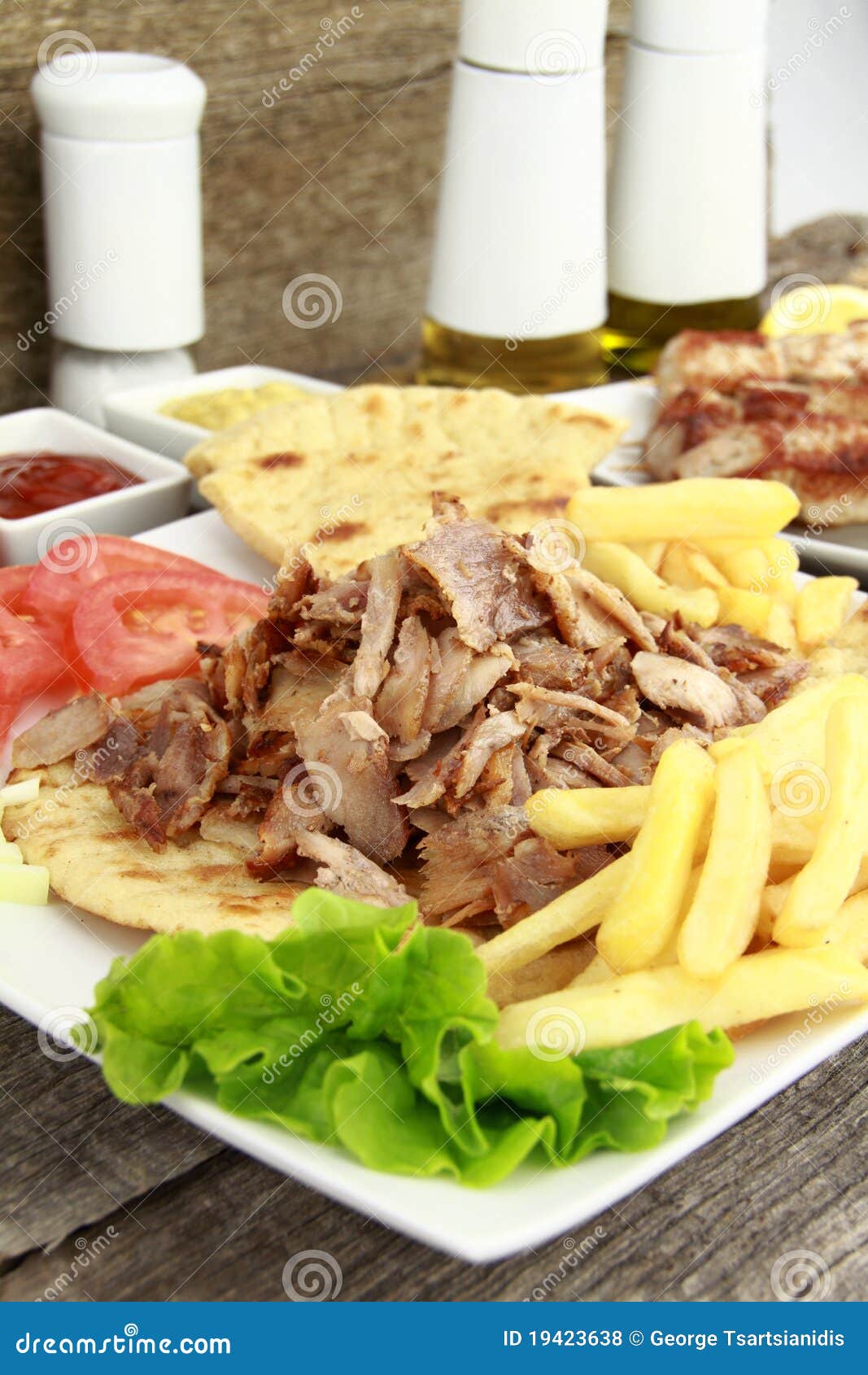 Greek gyros stock photo. Image of turkish, lunch, sandwich - 19423638