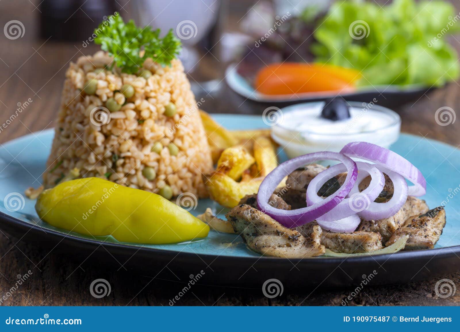 Greek gyros stock image. Image of roasted, greek, kebab - 190975487
