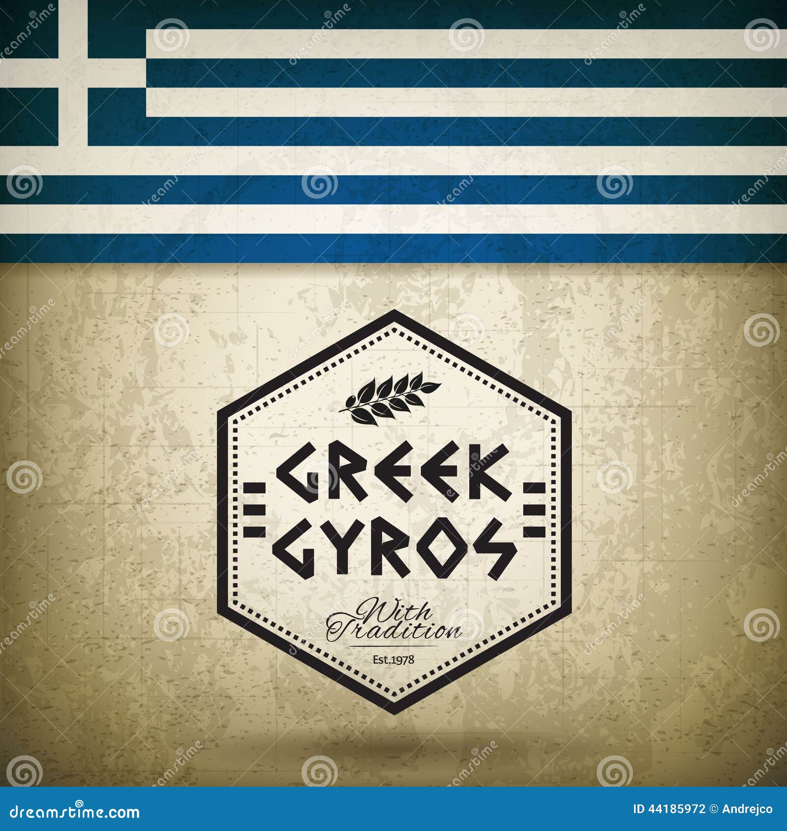 Greek Gyros stock vector. Illustration of concept, flag - 44185972