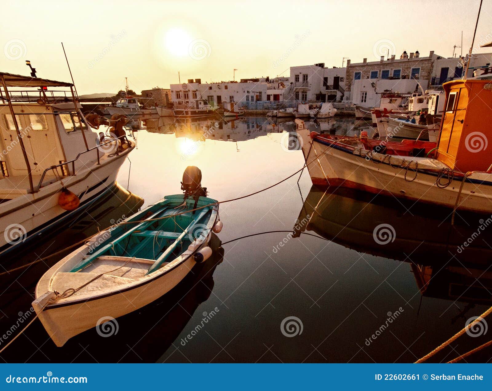 Greek harbor or seaport stock image. Image of port, still - 22602661