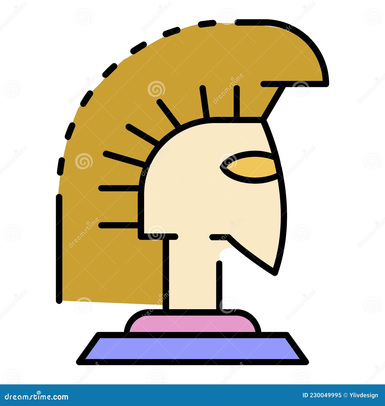 Greek Helmet Icon Color Outline Vector Stock Vector - Illustration of ...