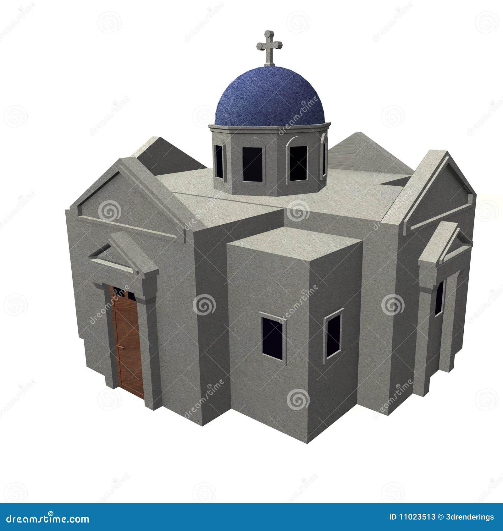 Greek House Architecture. Traditional Greece Building Exterior With ...