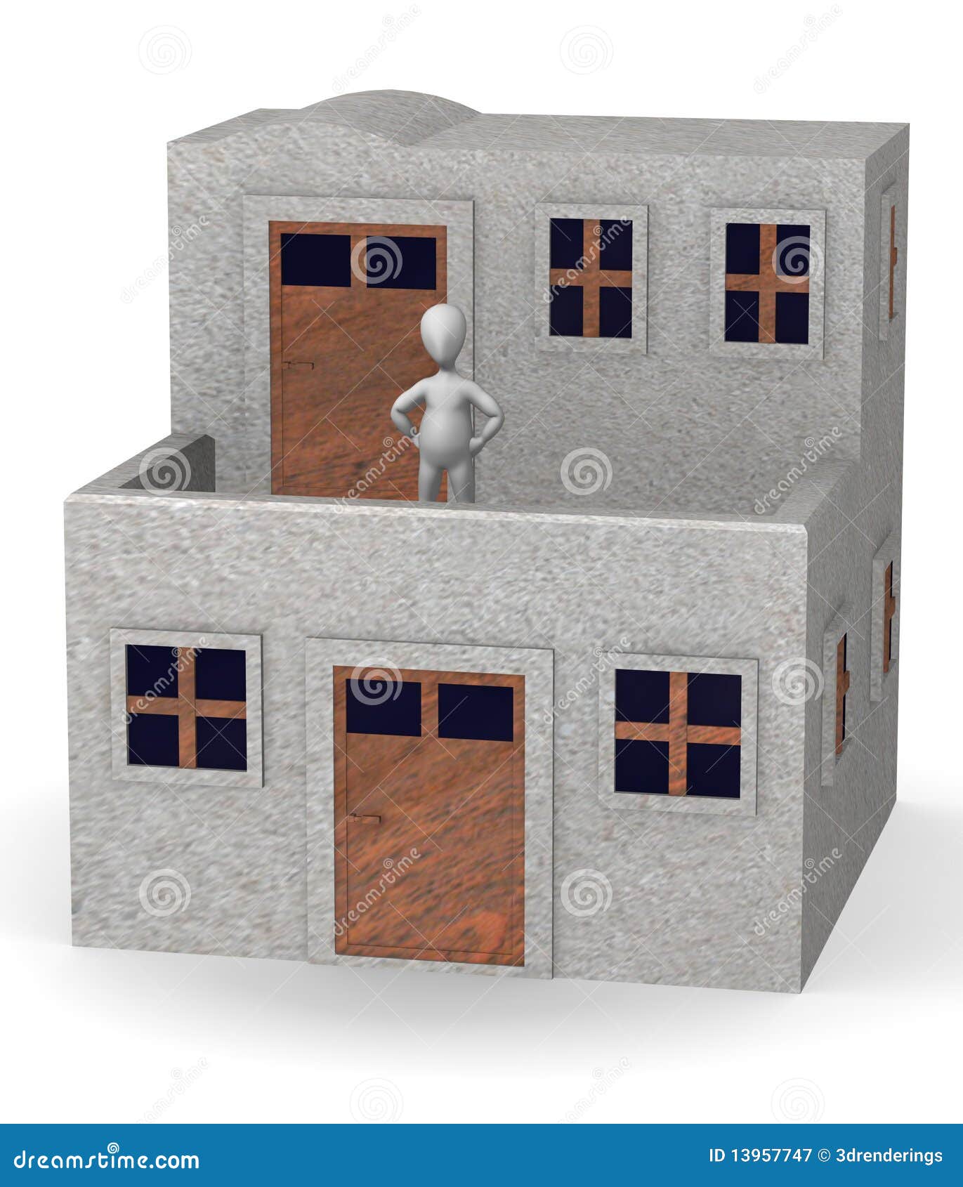 Greek House Architecture. Traditional Greece Building Exterior With ...