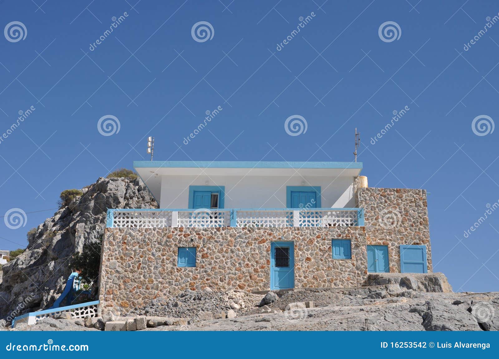Greek house stock photo. Image of greek, stone, fisherman - 16253542