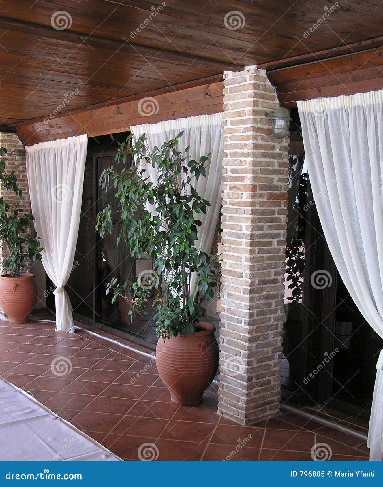 Greek house stock image. Image of greek, clay, wood, veranda - 796805