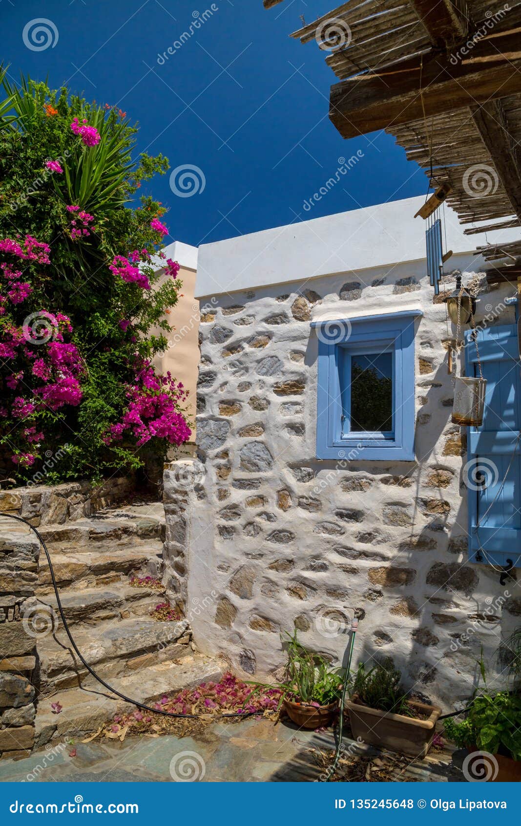 Greek house stock photo. Image of home, nature, chair - 135245648