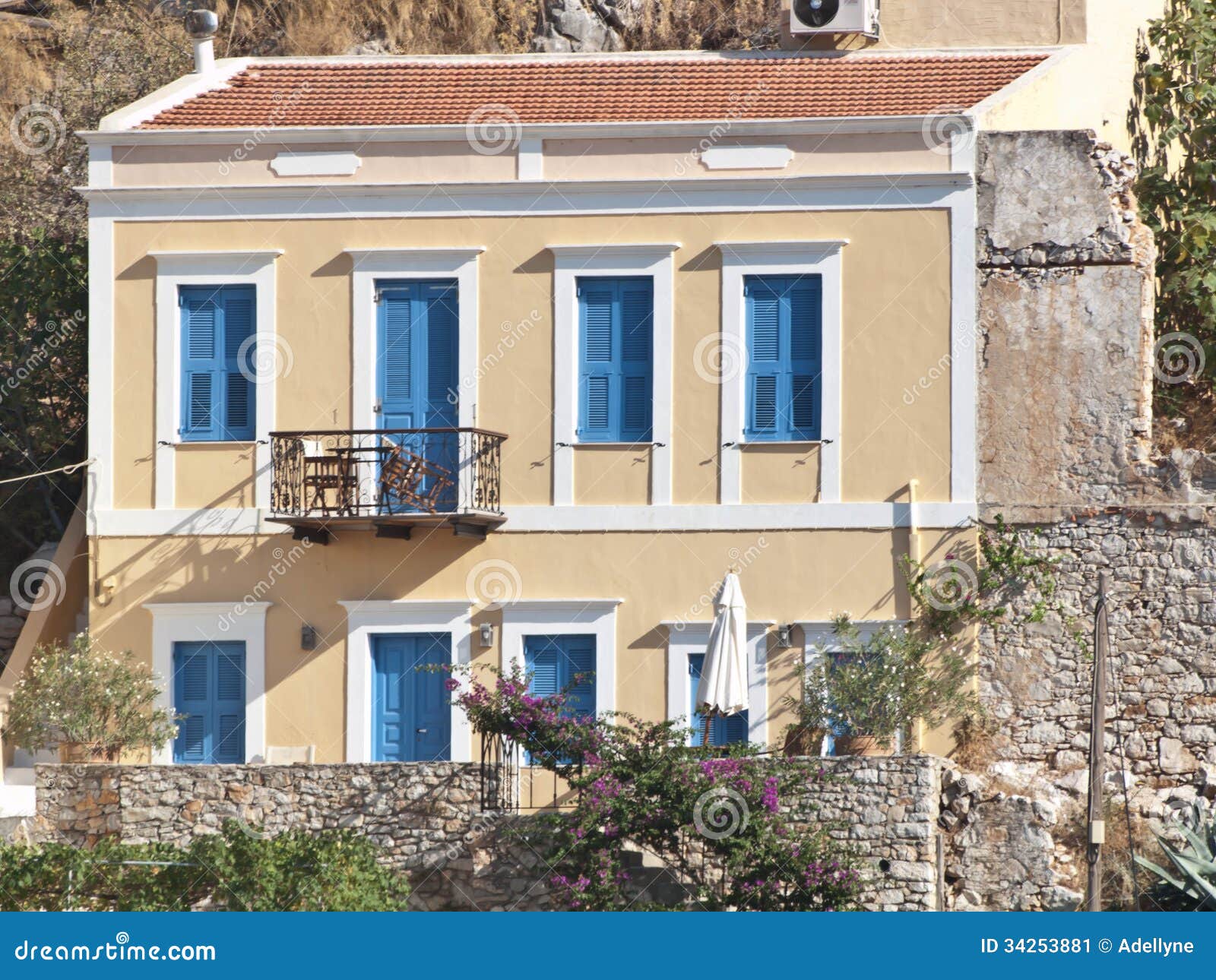 Greek House stock image. Image of travel, dodecanese - 34253881
