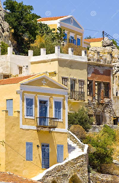 Greek houses stock image. Image of greece, gialos, mediterranean - 10523385
