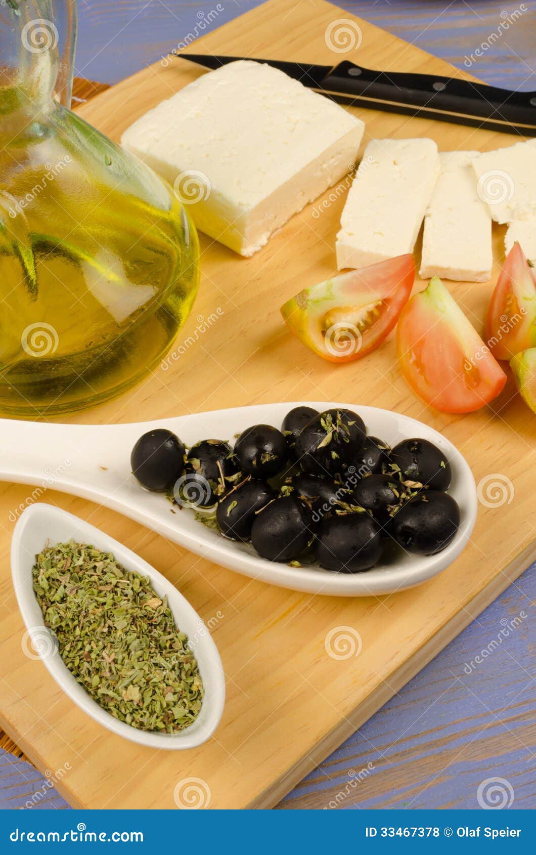 Greek ingredients on table stock photo. Image of mediterranean - 33467378