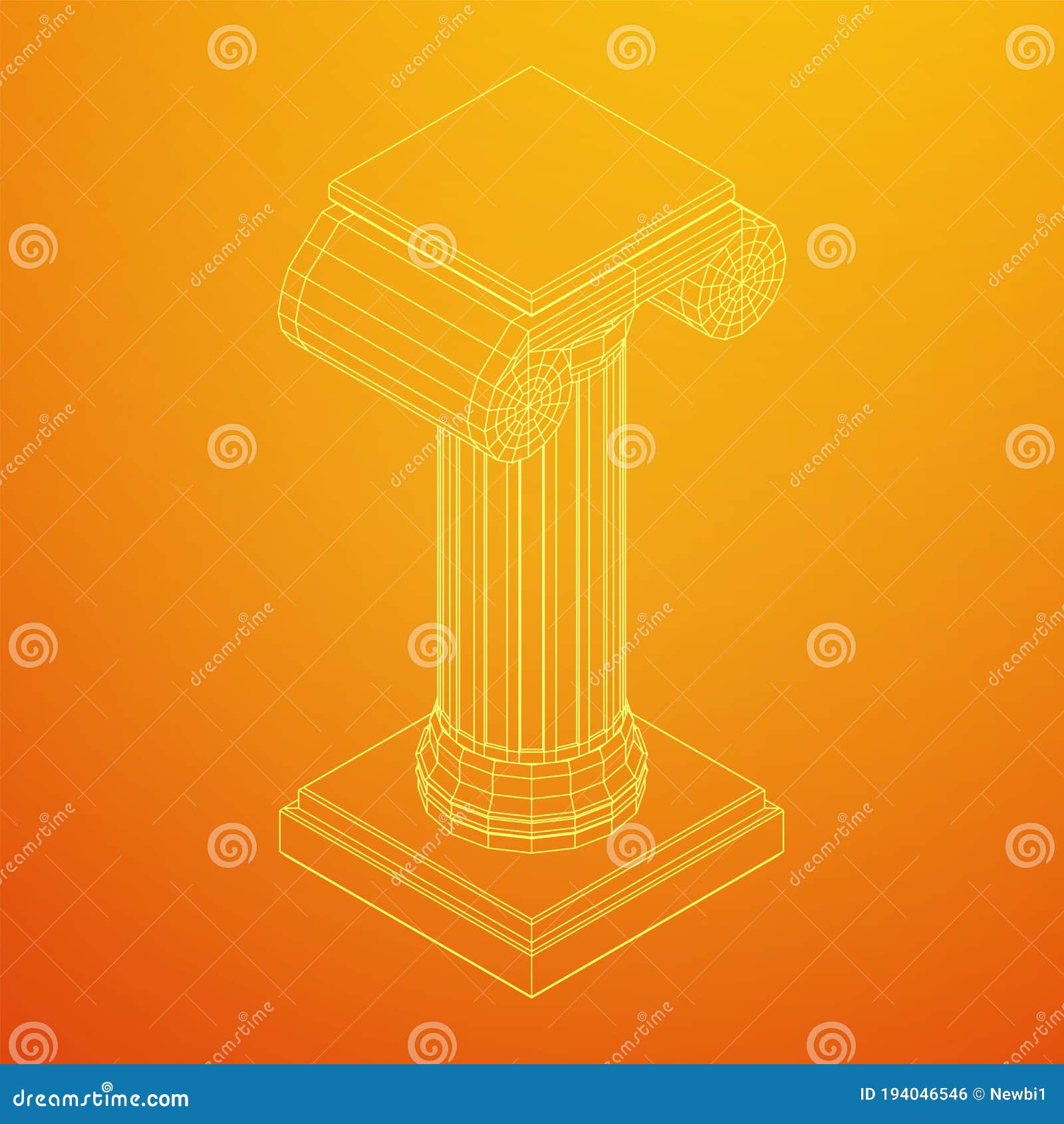 Greek Ionic Column. Ancient Pillars. Cartoon Vector | CartoonDealer.com ...