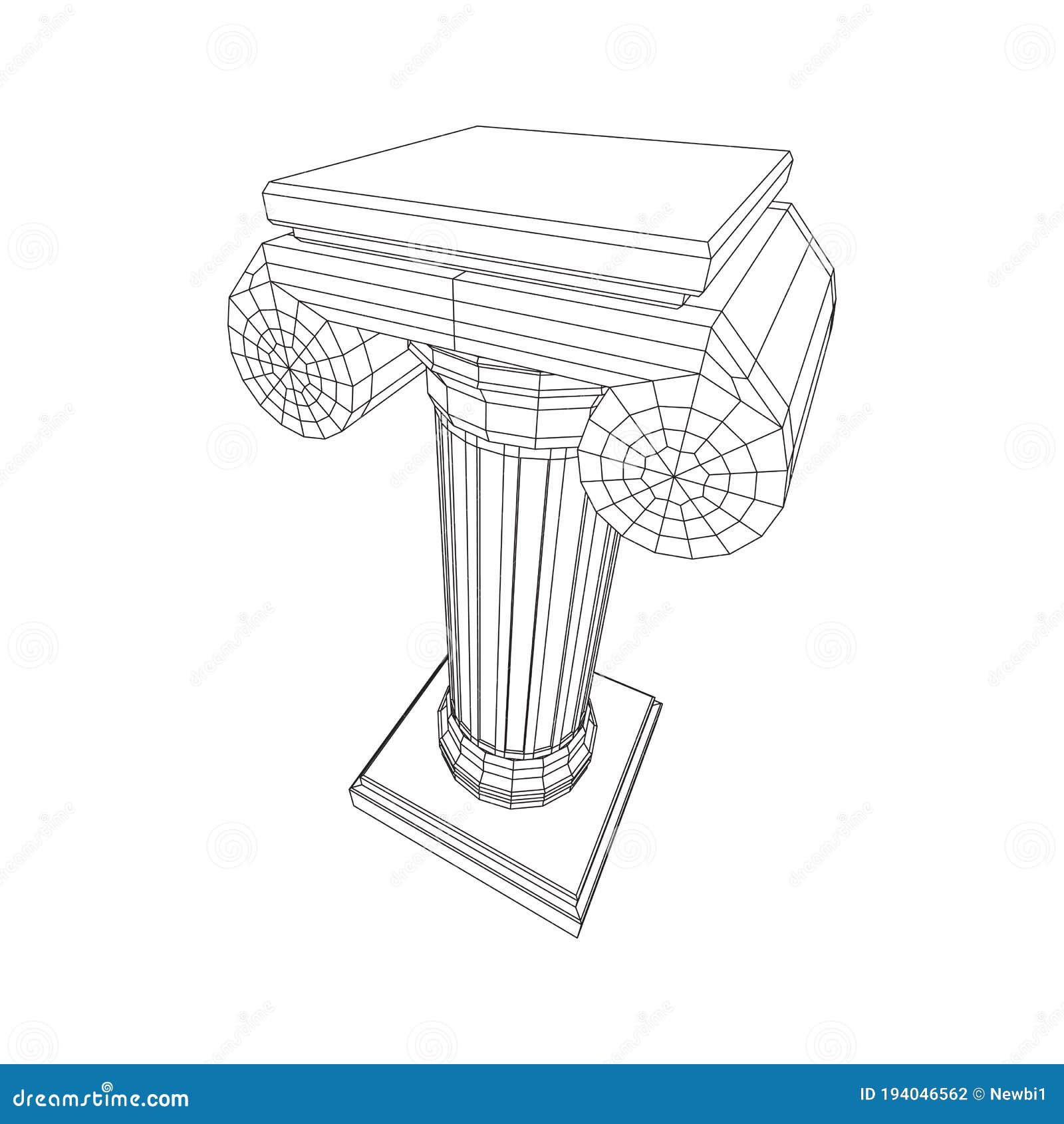 Greek Ionic Column. Ancient Pillars. Cartoon Vector | CartoonDealer.com ...