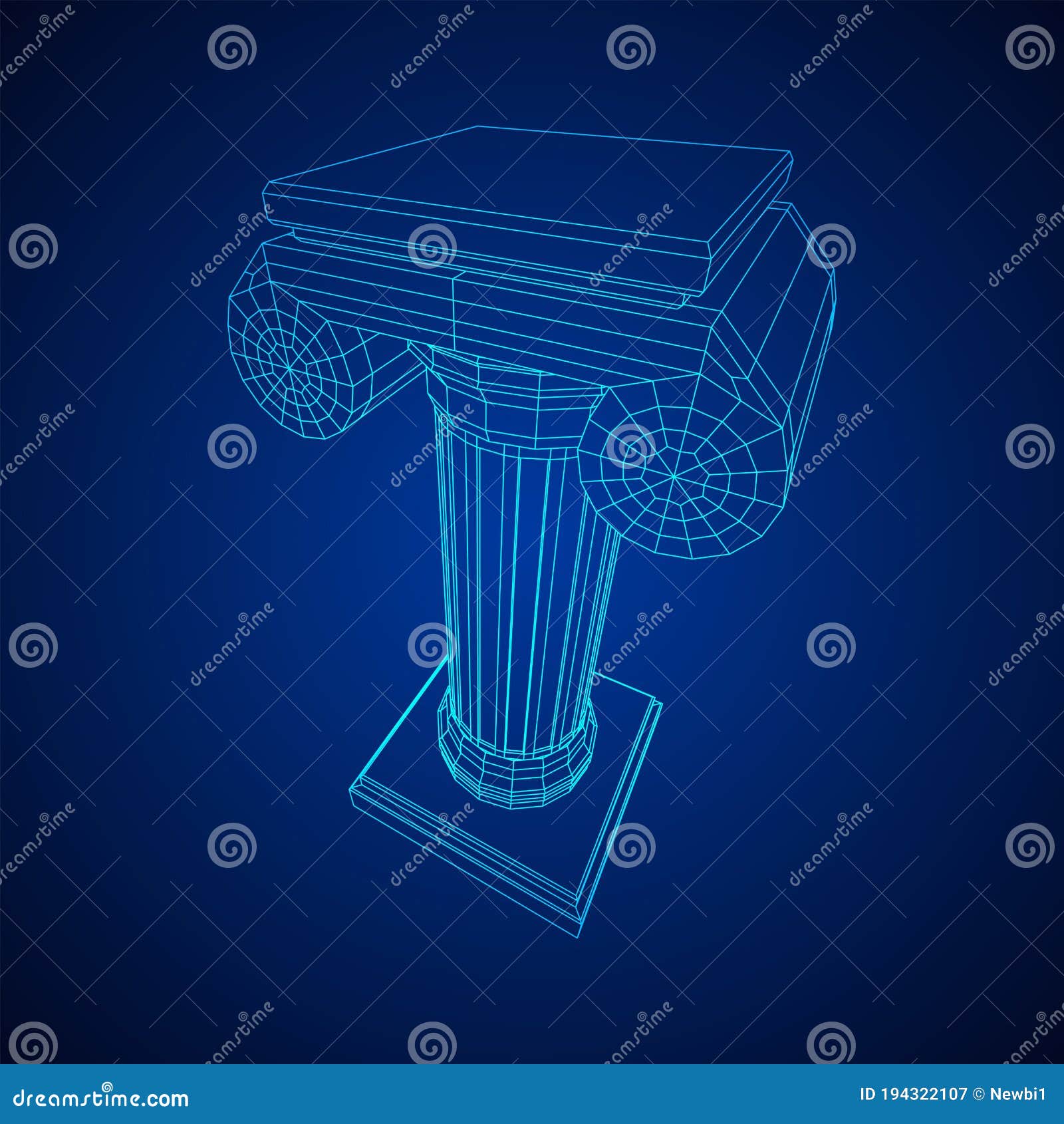 Greek Ionic Column. Ancient Pillars. Cartoon Vector | CartoonDealer.com ...