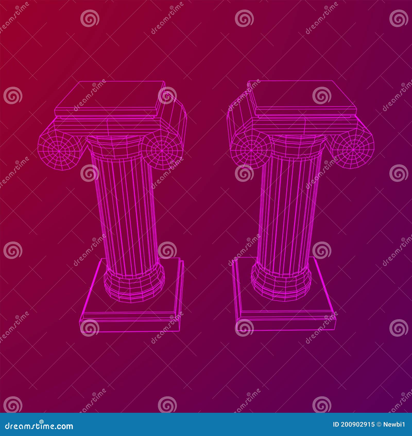 Greek Ionic Column. Ancient Pillars Stock Vector - Illustration of ...
