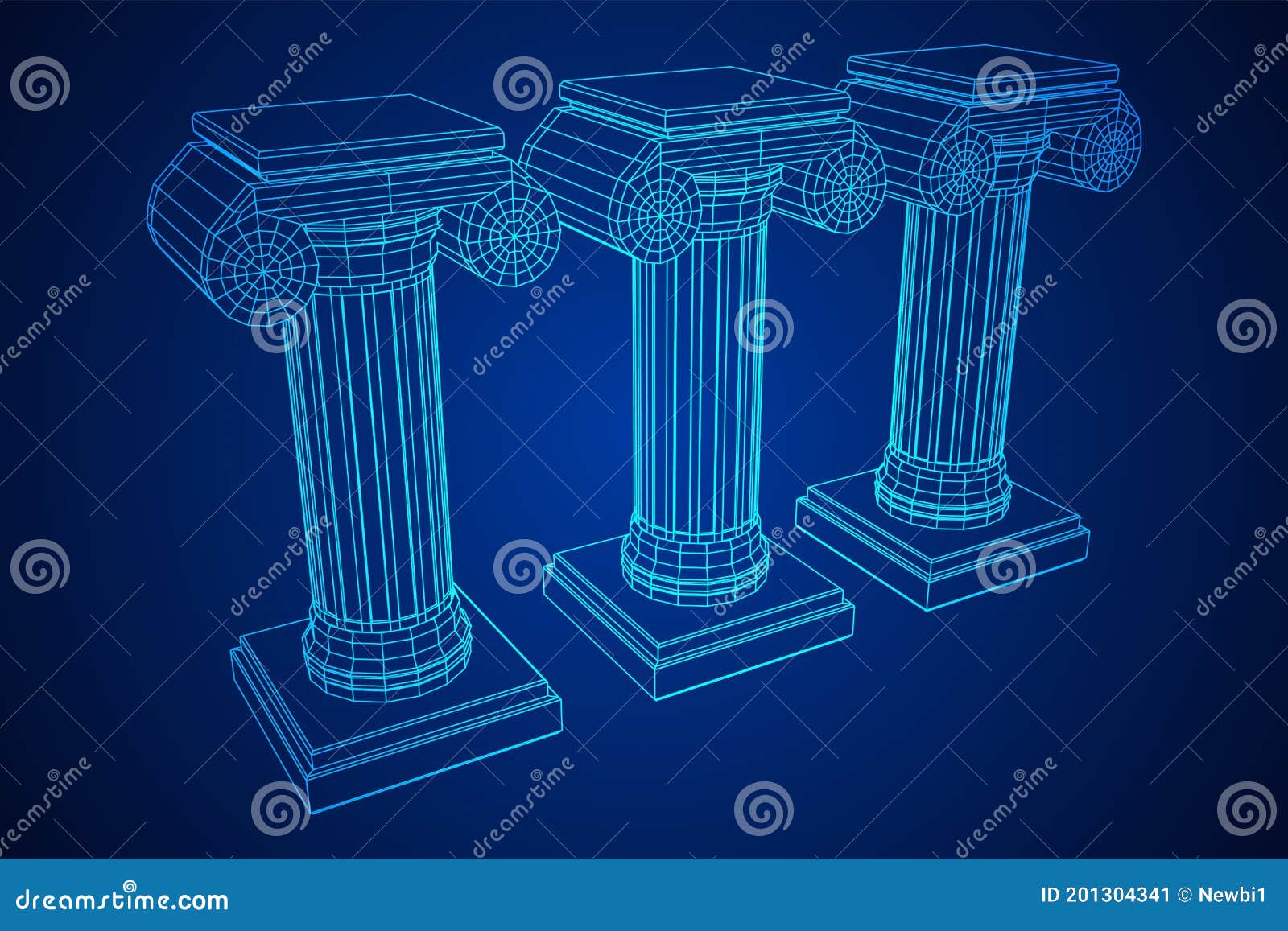 Greek Ionic Column. Ancient Pillars Stock Vector - Illustration of ...