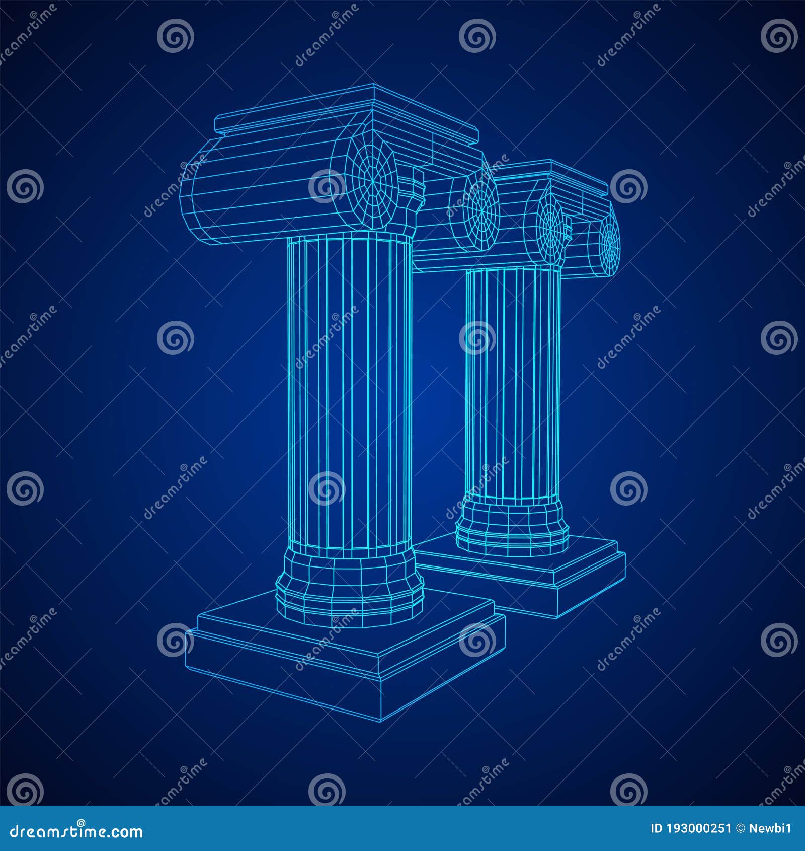 Greek Ionic Column. Ancient Pillars. Cartoon Vector | CartoonDealer.com ...