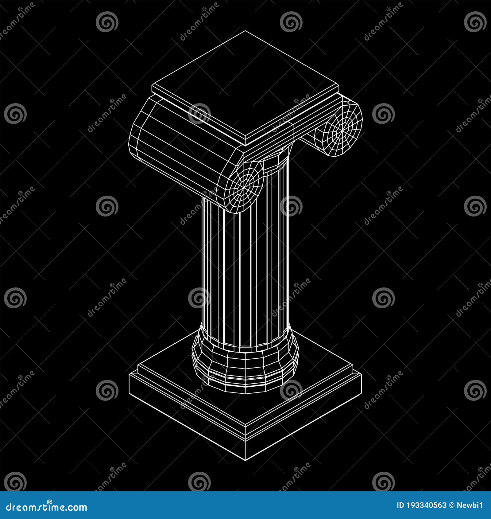 Greek Ionic Column. Ancient Pillars. Cartoon Vector | CartoonDealer.com ...