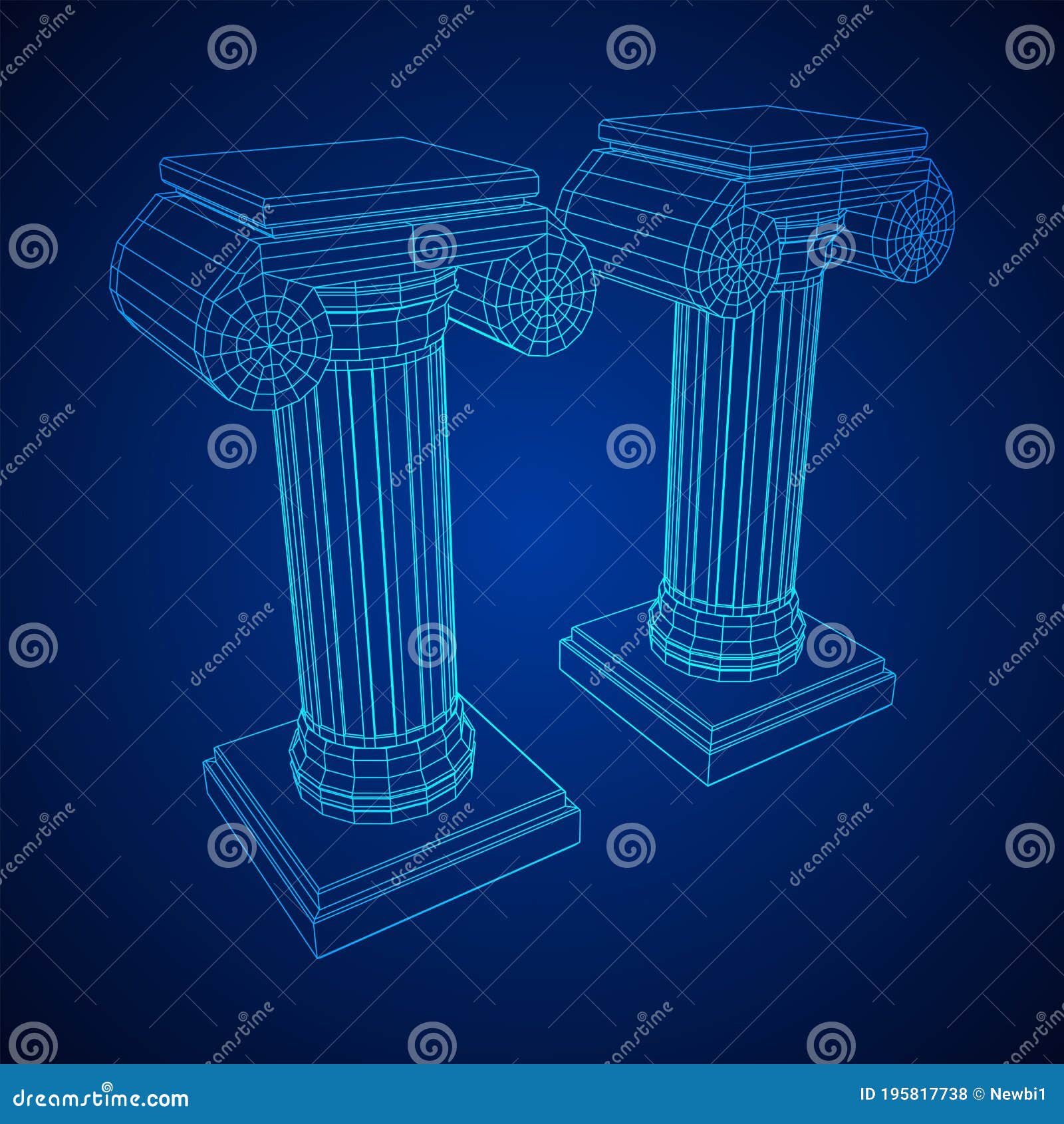 Greek Ionic Column. Ancient Pillars Cartoon Vector | CartoonDealer.com ...