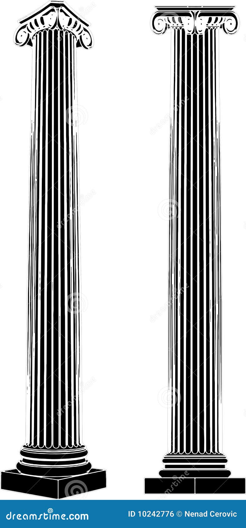 Greek Ionic Column Vector 05 Stock Vector - Illustration of white ...