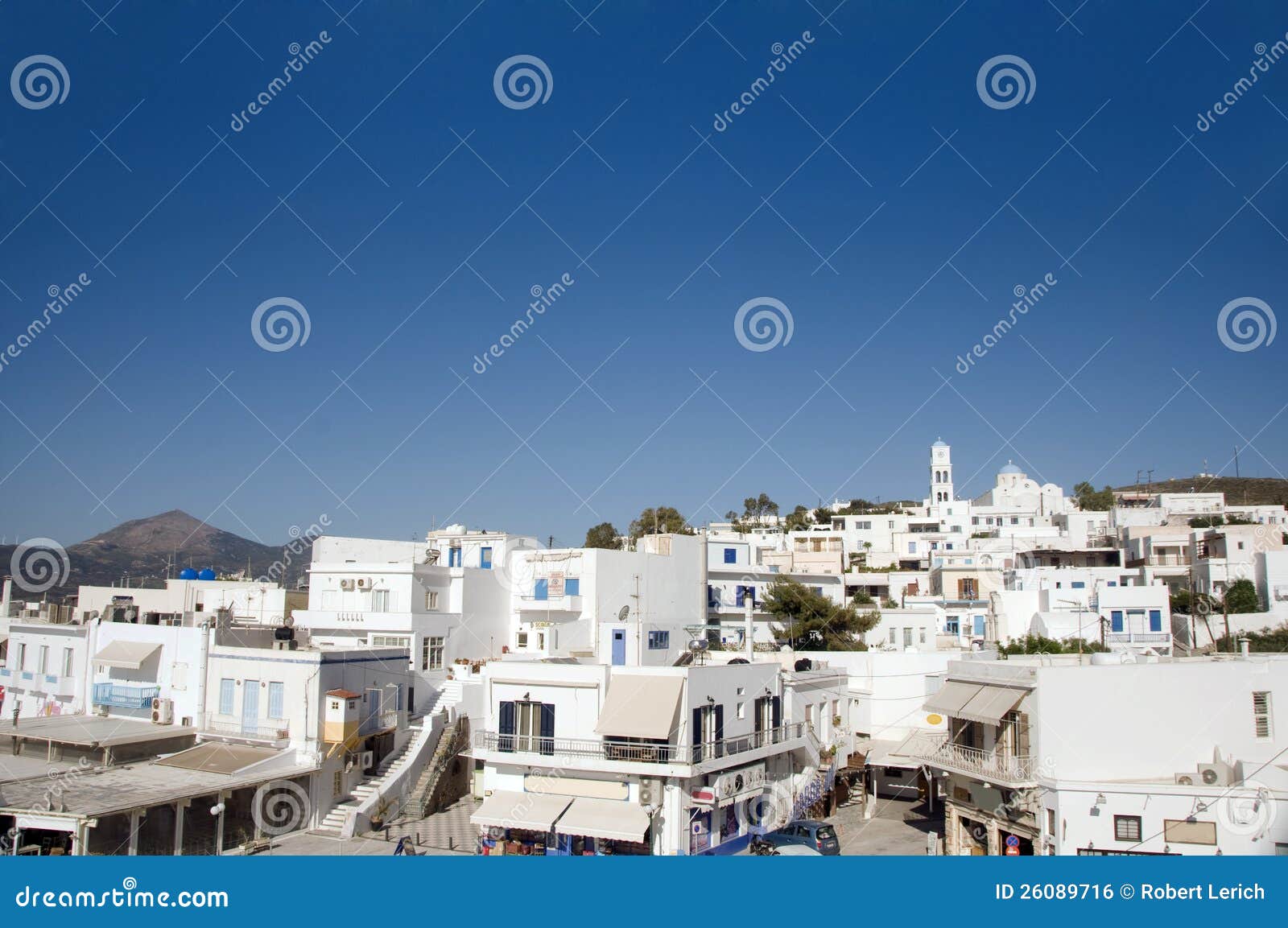 Greek Island Architecture Adamas Milos Stock Photo - Image of store ...