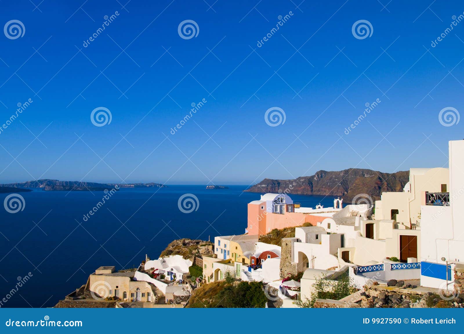 Greek Island Architecture Sea View Santorini Stock Photo - Image of ...