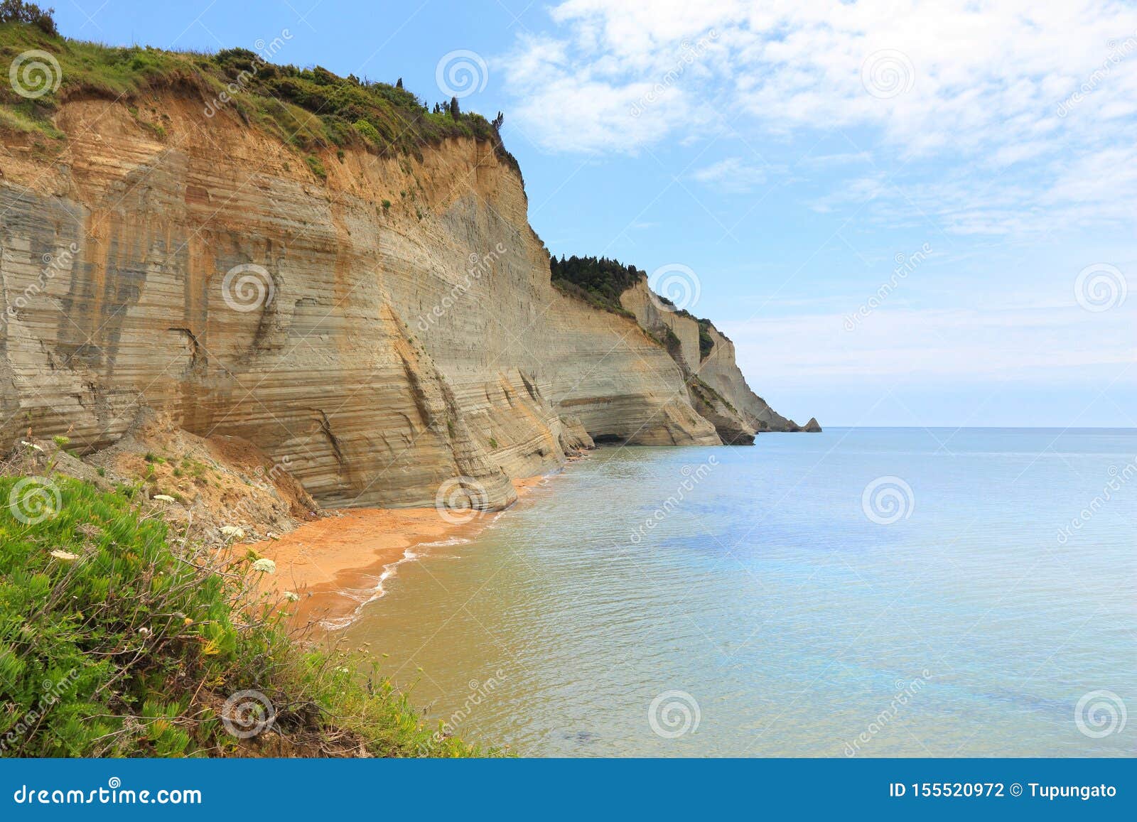 Greek Island - Corfu Landscape Stock Photo - Image of nature, cliff ...
