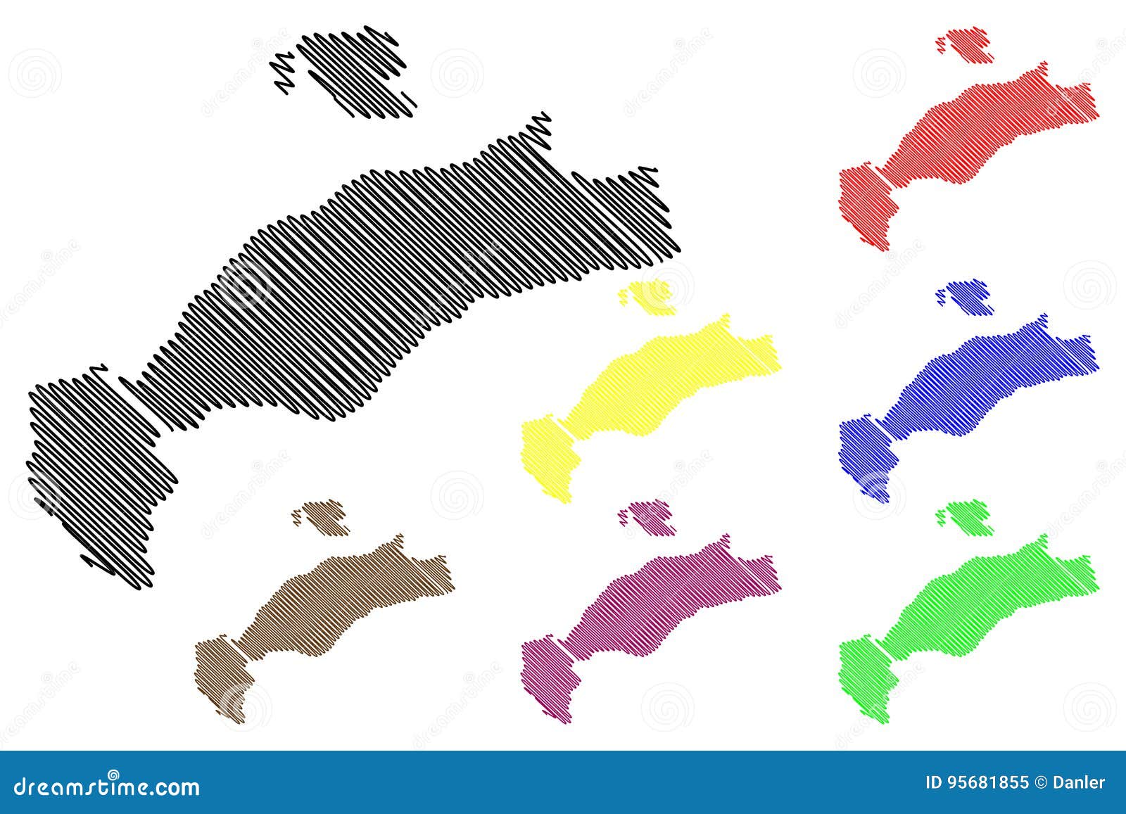Greek Island Kos Map Vector, Stock Vector - Illustration of decorative ...