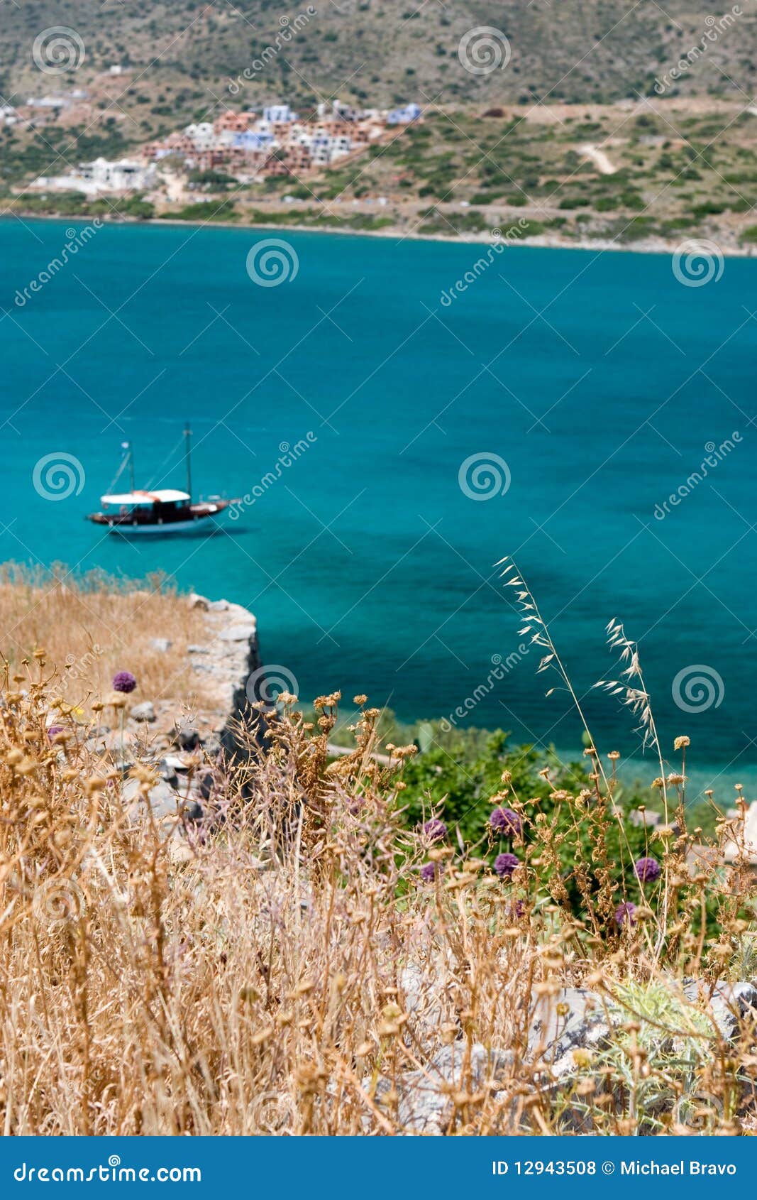 Greek island sea view stock photo. Image of scenics, crete - 12943508