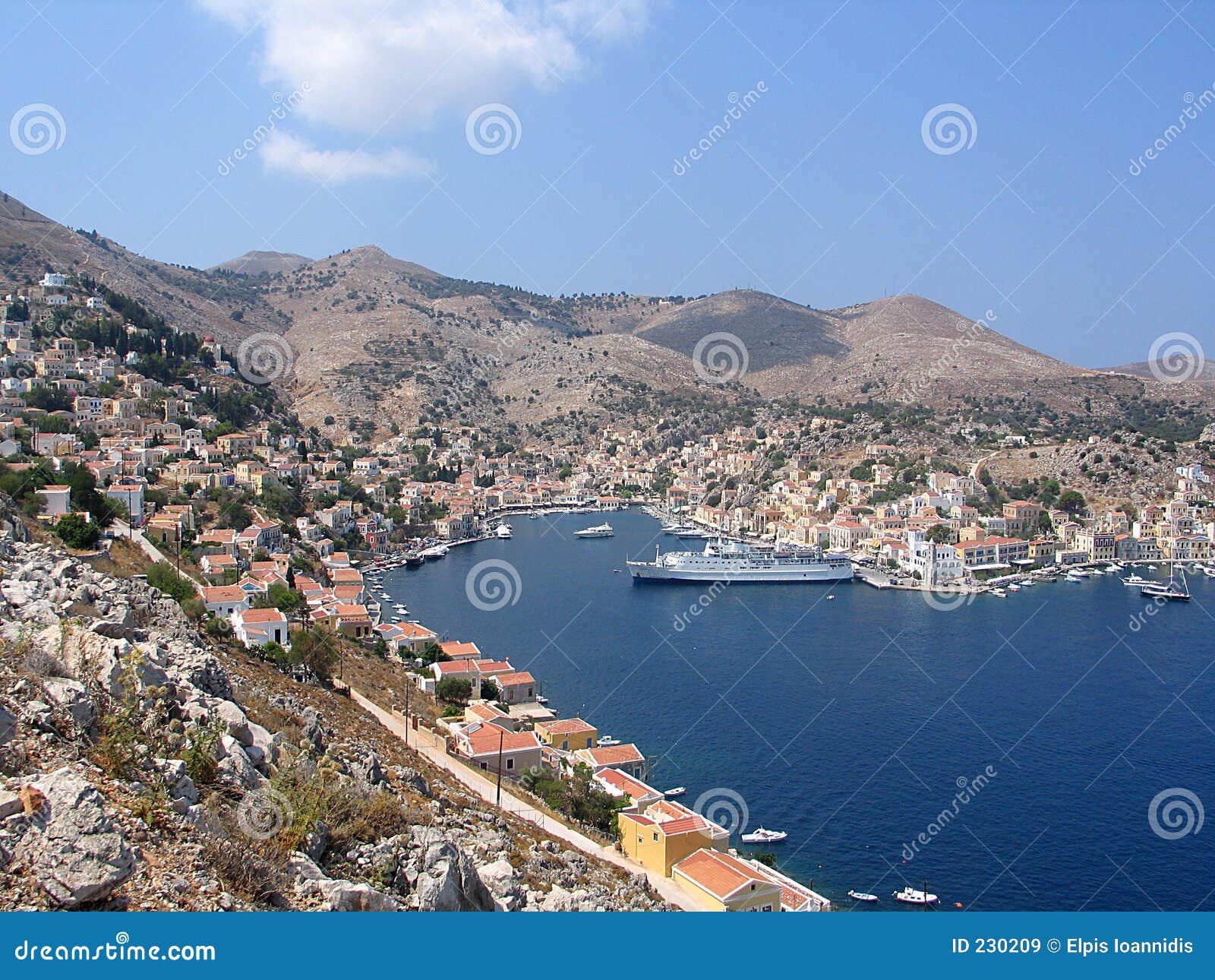 The Greek island of Simy stock image. Image of docks, aqua - 230209