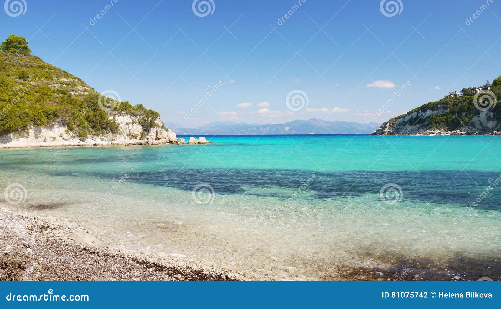 Greek Islands Coast, Blue Lagoon Stock Photo - Image of holidays ...