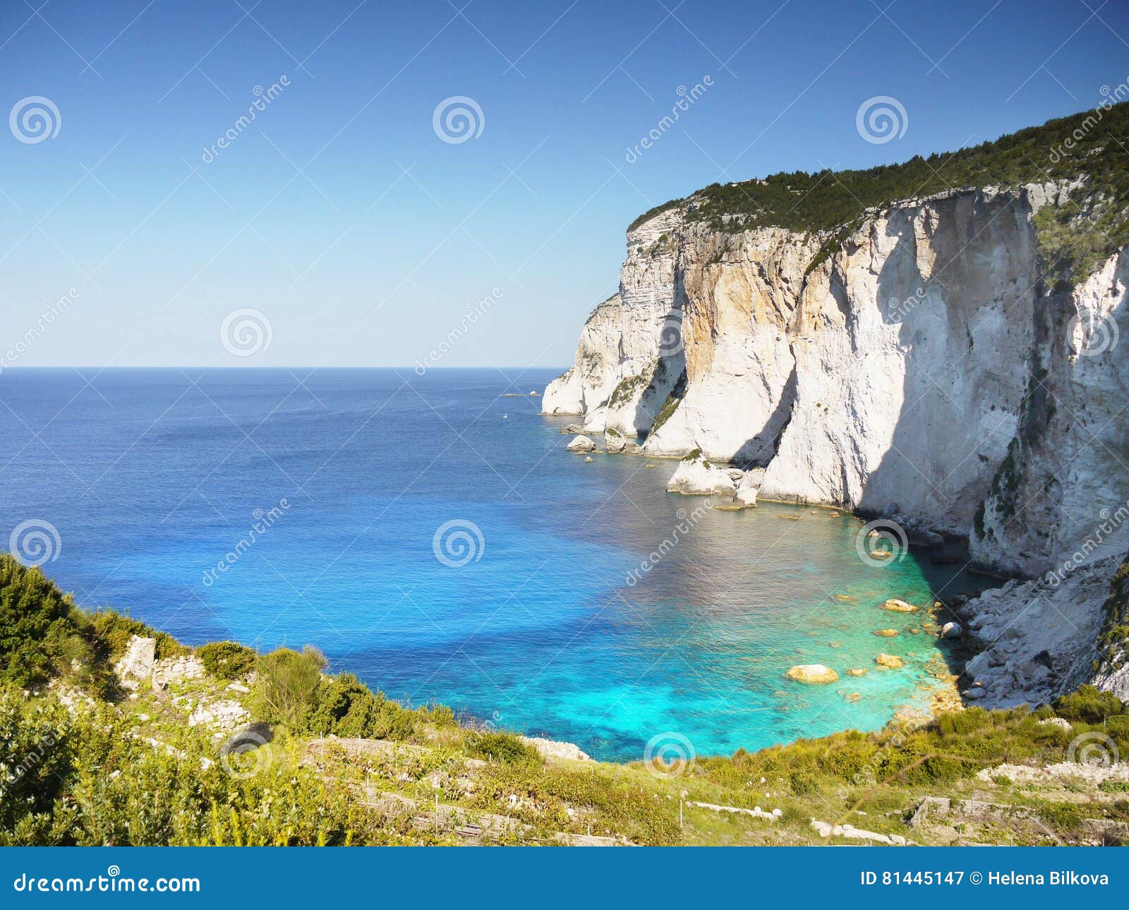 Greek Islands Coast, Blue Lagoon Stock Image - Image of holiday, nature ...