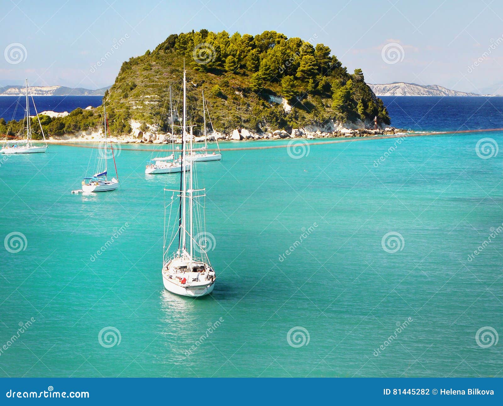 Greek Islands Coast, Blue Lagoon Editorial Photography - Image of ...