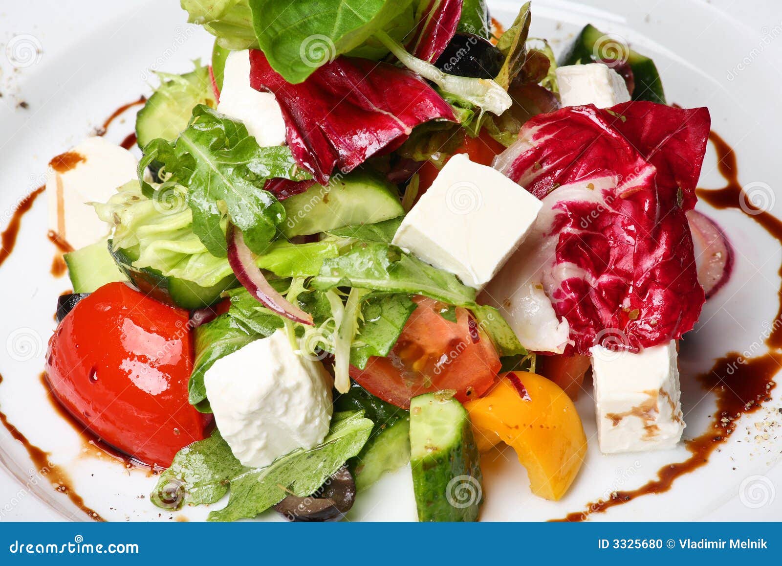 Greek or Italian Salad stock photo. Image of oregano, dish - 3325680