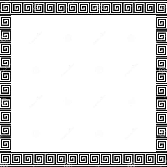 Greek Key Pattern. Black and White Design. Decorative Border Vector ...