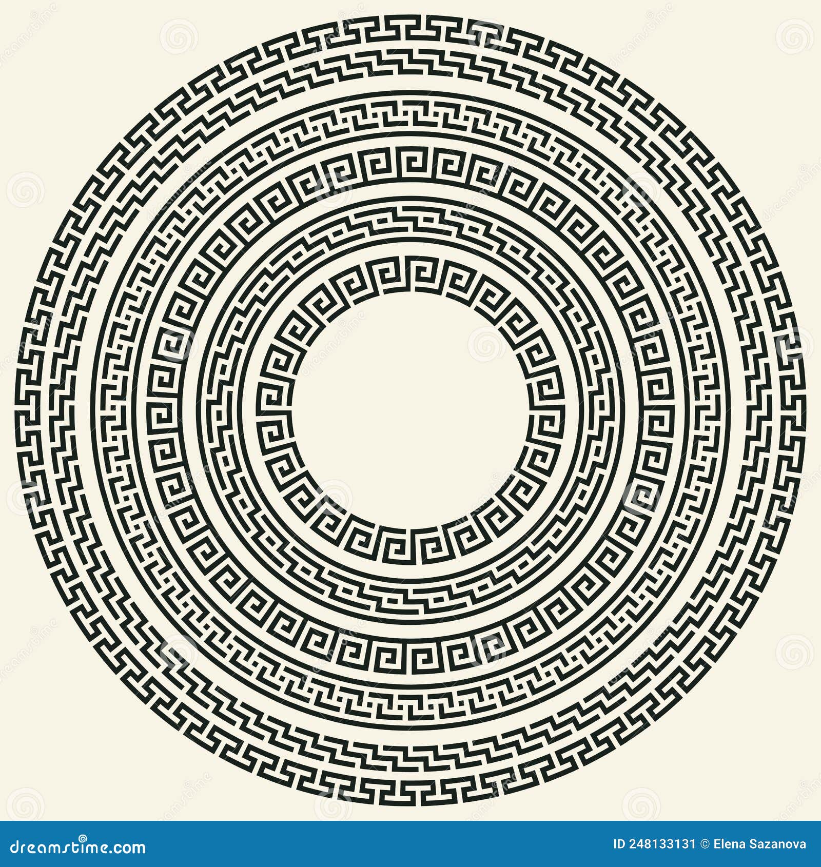 Greek Key Pattern Frame Collection. Decorative Ancient Meander Stock ...