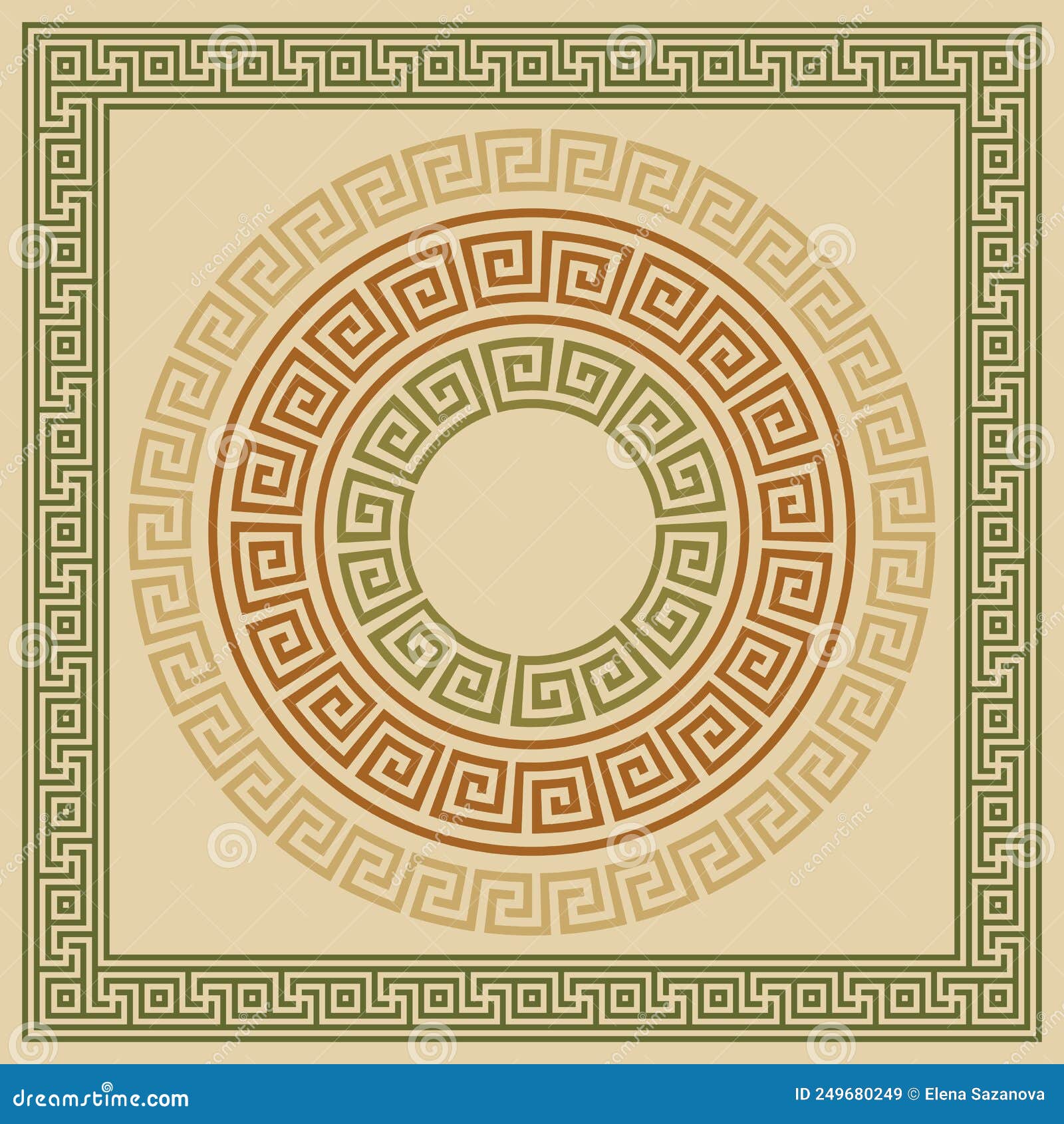 Greek Key Pattern, Frames Collection. Decorative Ancient Meander Stock ...