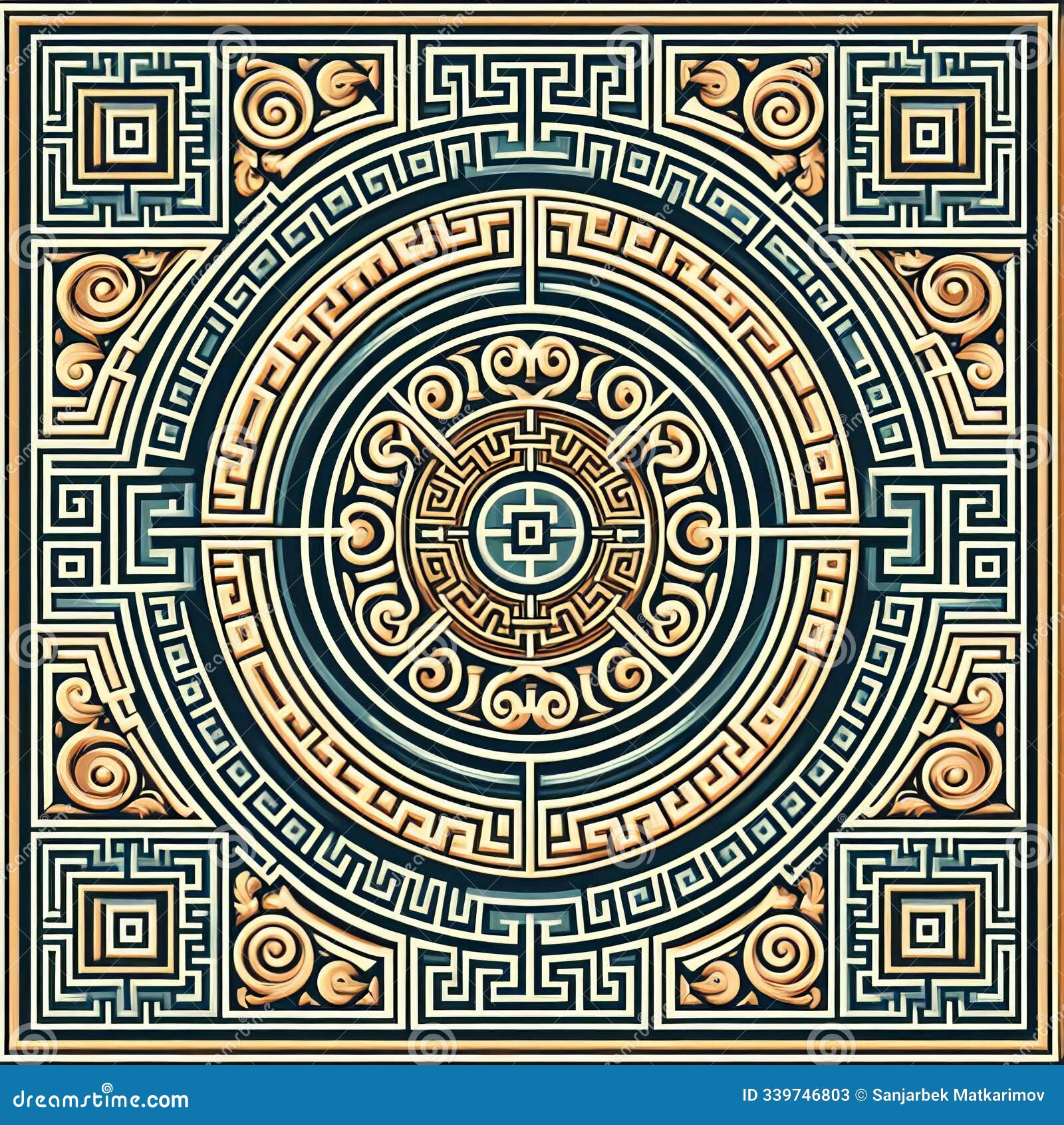 Greek Key Pattern a Repeating Pattern of Interlocking Lines Ofte Stock ...