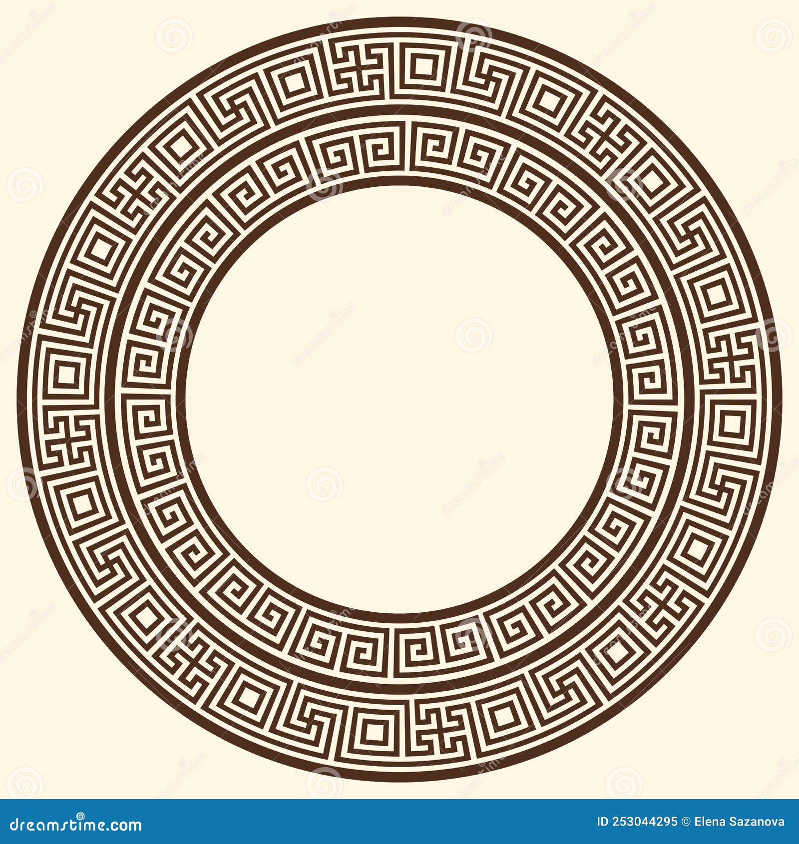 Greek Key Pattern, Round Frame. Decorative Ancient Meander Stock Vector ...