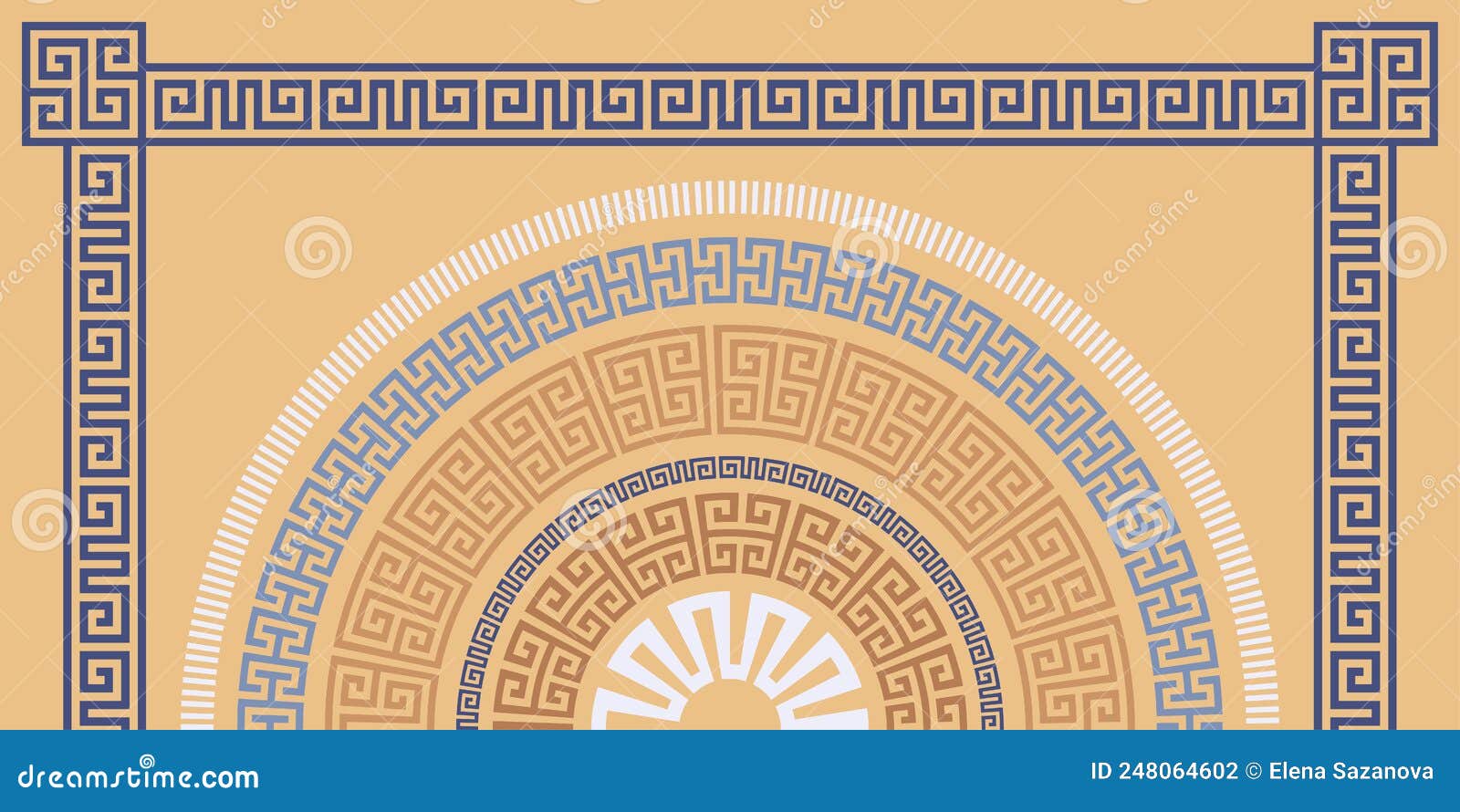 Greek Key Pattern, Sqare and Round Frames Collection Stock Vector ...