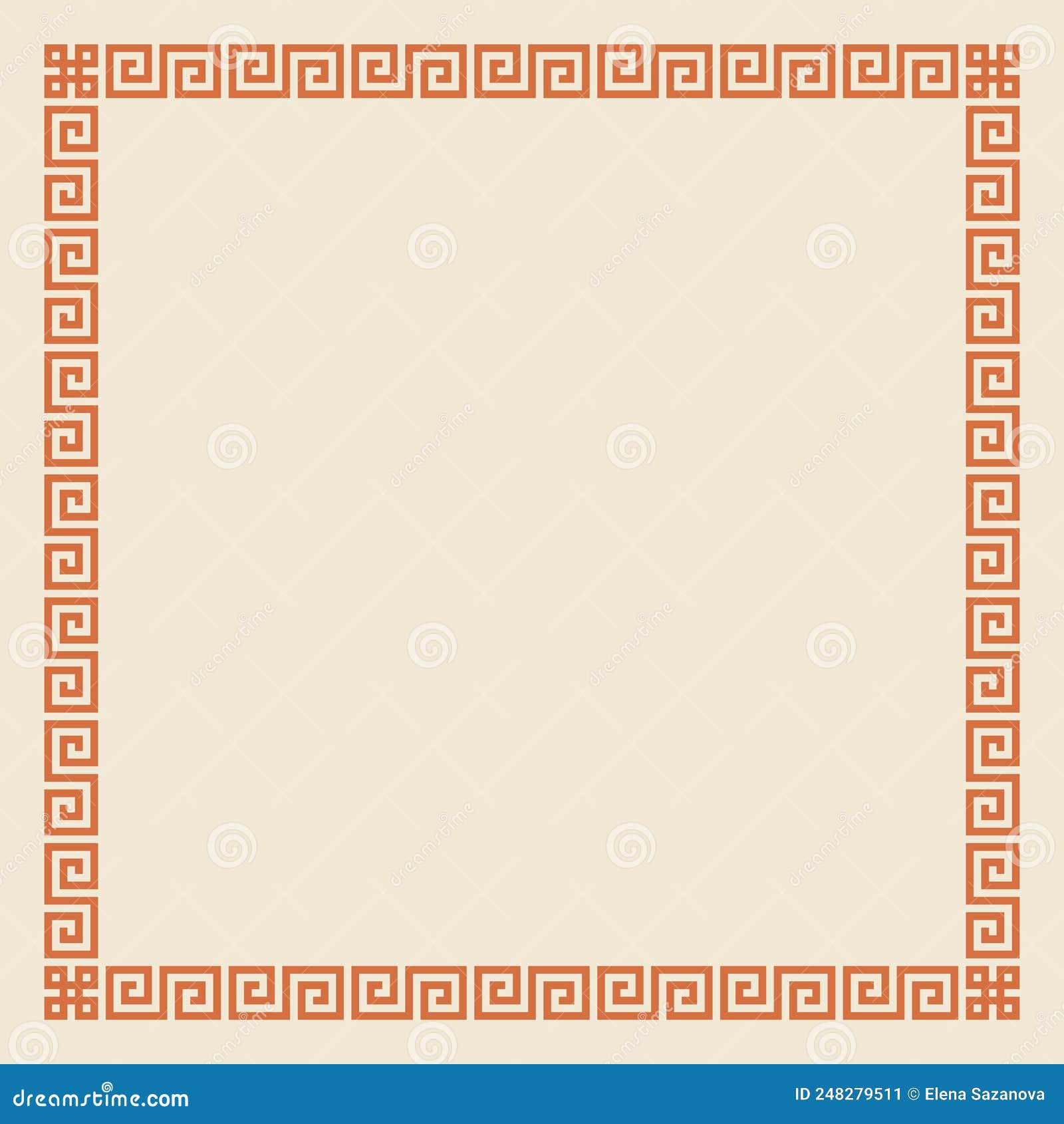 Greek Key Pattern, Square Frame. Decorative Ancient Meander Stock ...