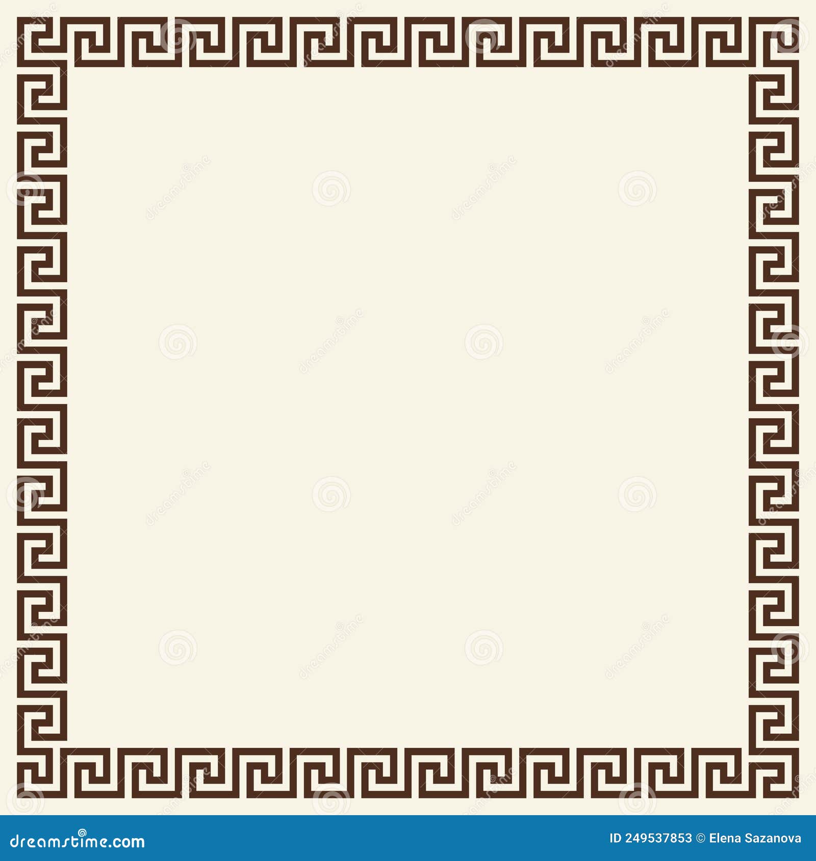 Greek Key Pattern, Square Frame. Decorative Ancient Meander Stock ...
