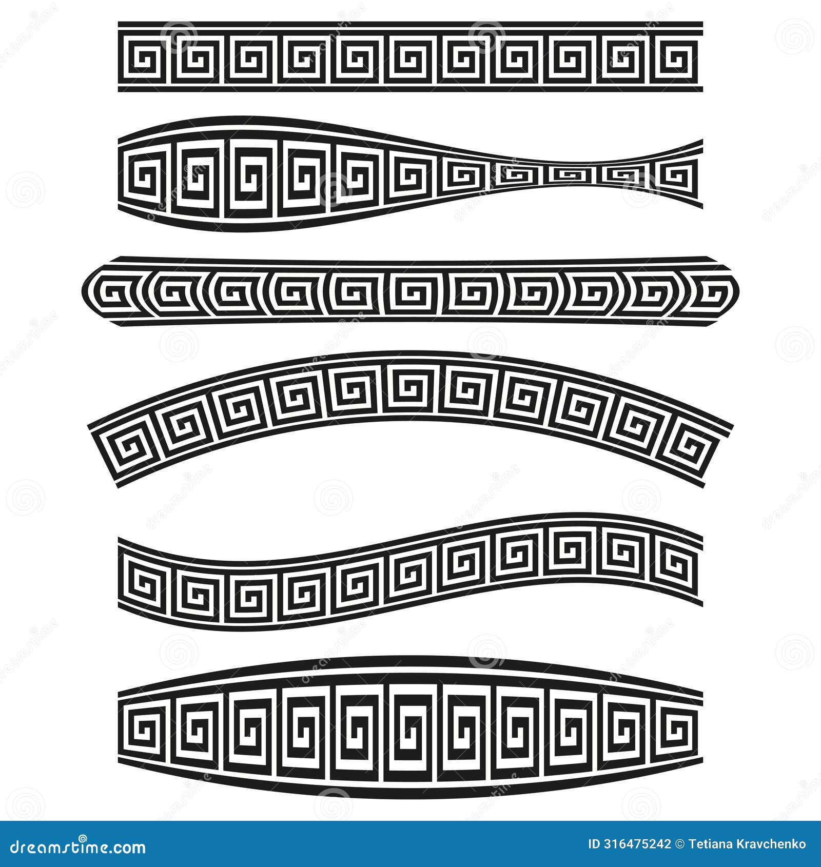 Greek Key Patterns. Vector Meander Borders. Classic Decorative Designs ...