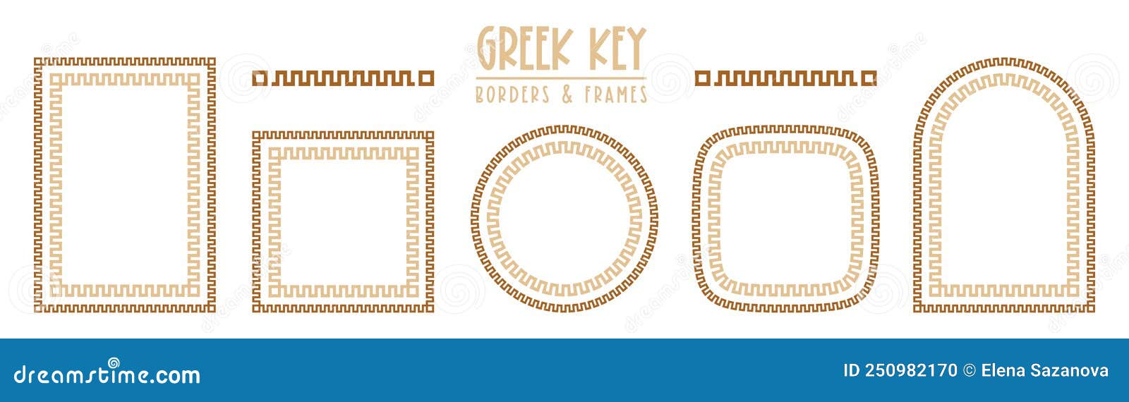 Greek Key Seamless Frames and Borders Vector Collection Stock Vector ...