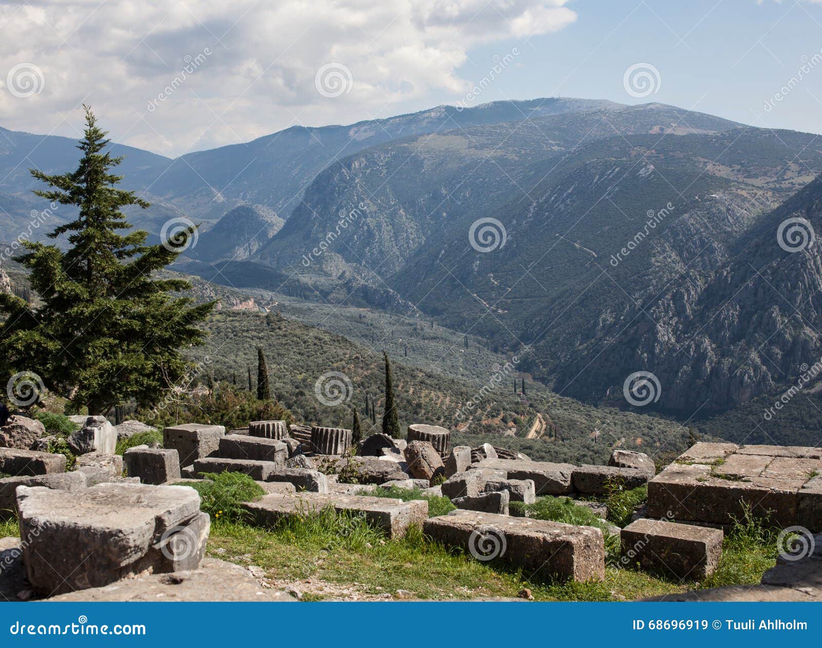 Greek Landscape: View from Delphi Stock Image - Image of culture ...