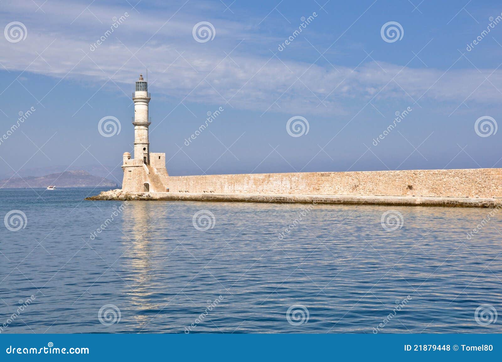 A Greek Lighthouse stock photo. Image of beautiful, blue - 21879448
